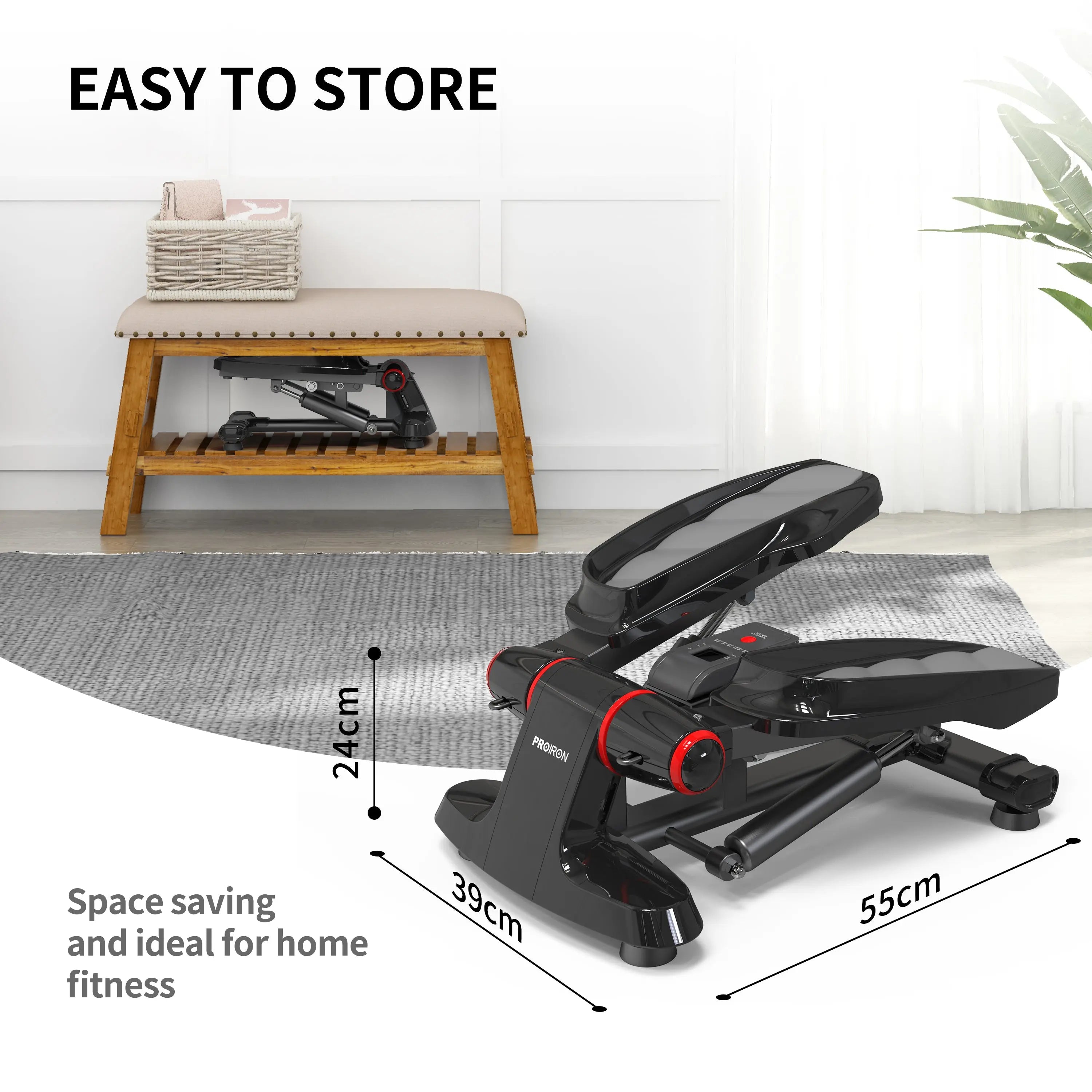 PROIRON Mini Hydraulic Stepper with LCD Monitor + Free Resistance band